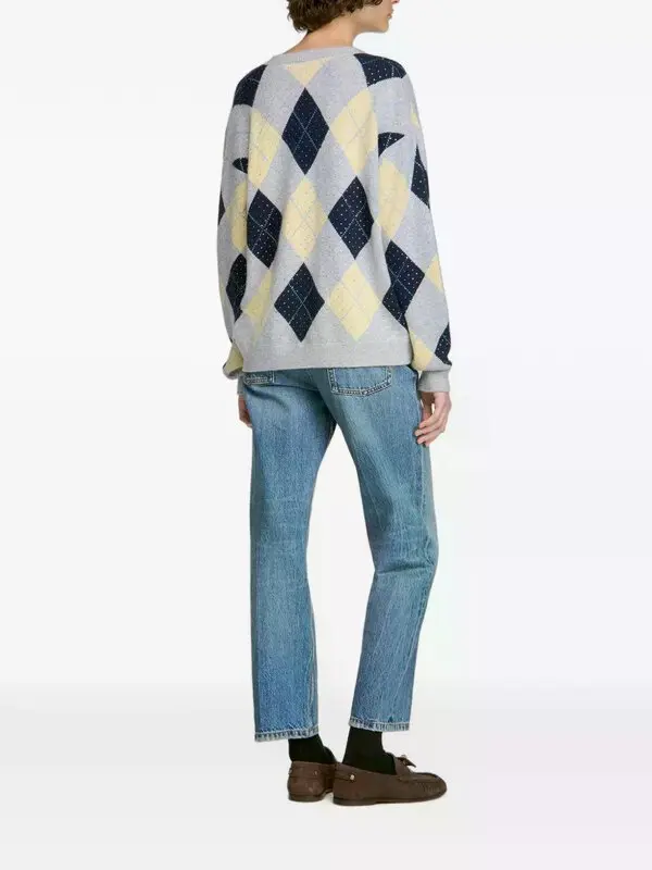 Sandro Argyle-pattern Wool Sweater
