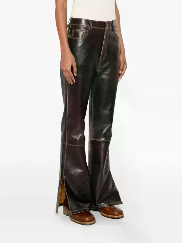 Sandro Split-hem Leather Trousers