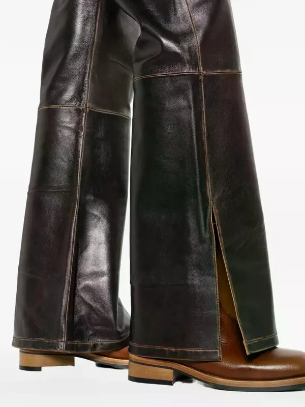 Sandro Split-hem Leather Trousers