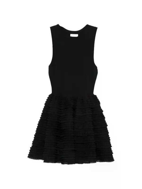 Sandro Ruffled Knitted Mini Dress