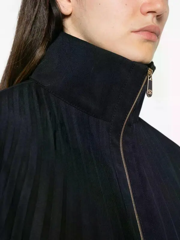 Sandro Plissé-effect Zip-up Bomber Jacket