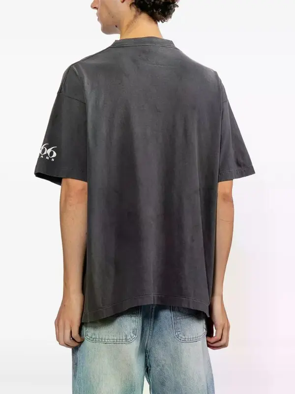 SAINT MXXXXXX Logo-print Distressed T-shirt