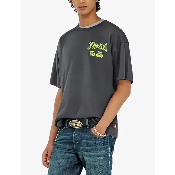 DIESEL® Flock Graphic-print Cotton T-shirt