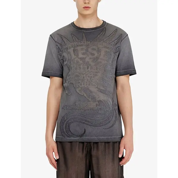 DIESEL® Embossed-graphic Jersey T-shirt