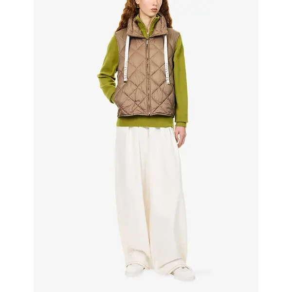Max Mara Diamond-patterned Quilted Shell-down Gilet - Camel
