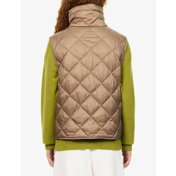 Max Mara Diamond-patterned Quilted Shell-down Gilet - Camel
