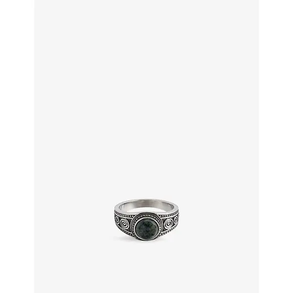 CLOCKS AND COLOURS Socrates Kambaba Jasper Stone Stainless Steel Ring