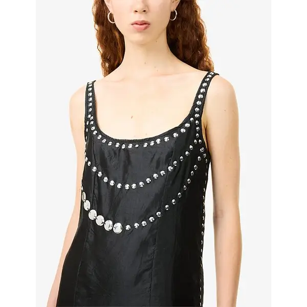 Gimaguas Claude Jewel Silk Mini Dress