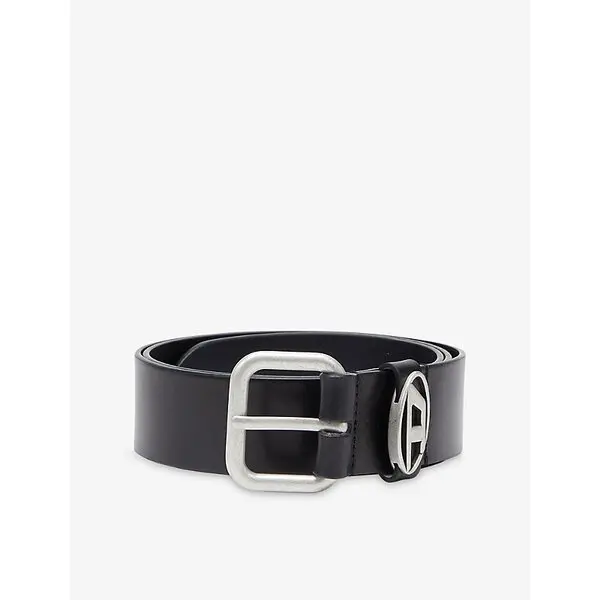DIESEL® Oval-d Loop Matte Leather Belt