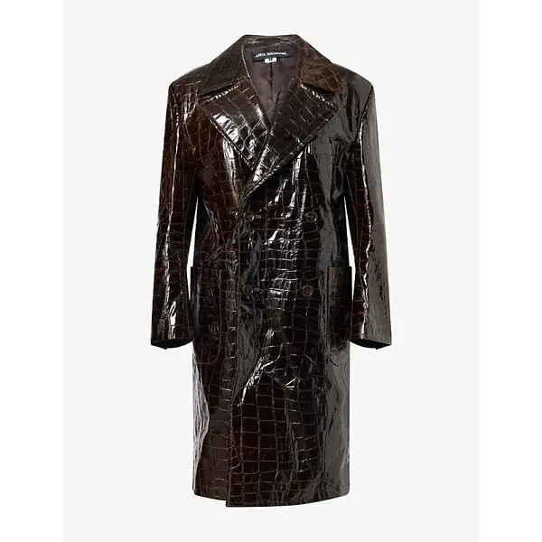 Junya Watanabe Embossed Double-breasted Faux-leather Coat