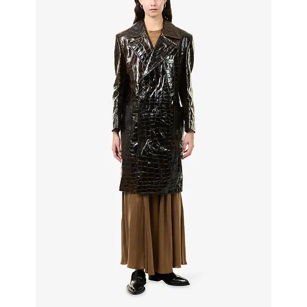 Junya Watanabe Embossed Double-breasted Faux-leather Coat