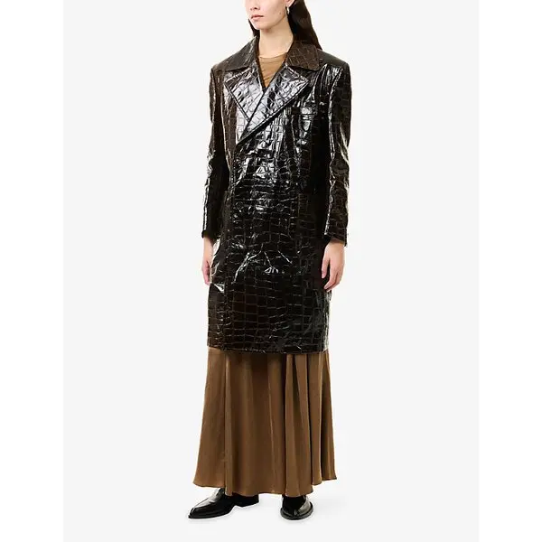 Junya Watanabe Embossed Double-breasted Faux-leather Coat