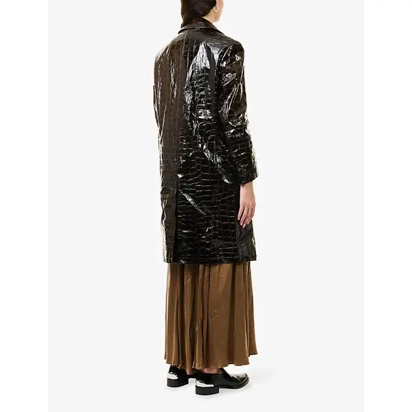 Junya Watanabe Embossed Double-breasted Faux-leather Coat