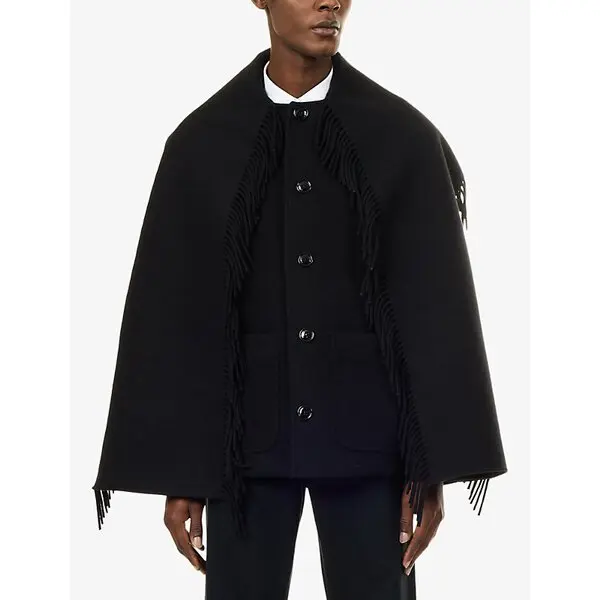 TOTEME Fringed Scarf Wool Jacket
