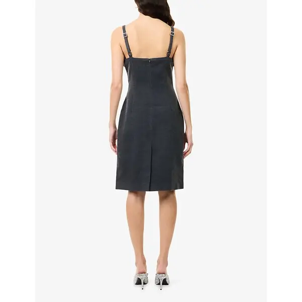 SHUSHU/TONG Sequin-embellished Cami-strap Wool-blend Midi Dress