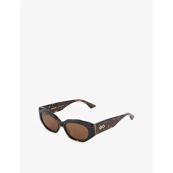 KAREN WAZEN Blair Irregular-shape Shell Acetate Sunglasses