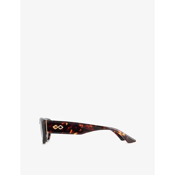 KAREN WAZEN Blair Irregular-shape Shell Acetate Sunglasses