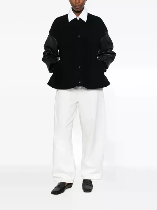 TOTEME Leather-sleeve Bomber Jacket