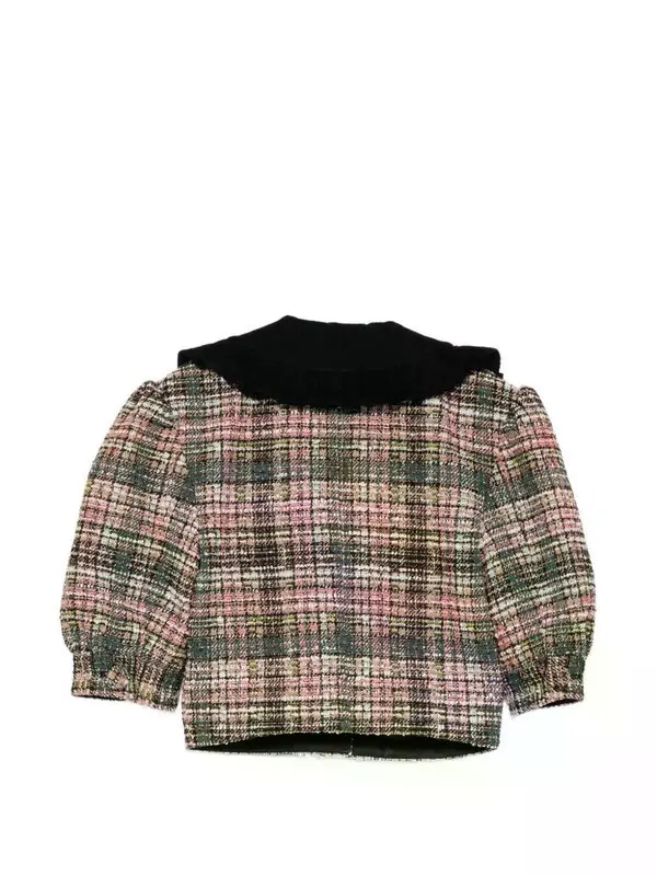 SHUSHU/TONG Patchwork Ruffled-collar Jacket