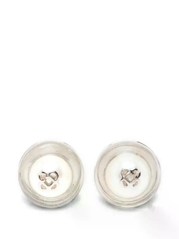 Casablanca Sci-fi Pearl Earrings - Silver