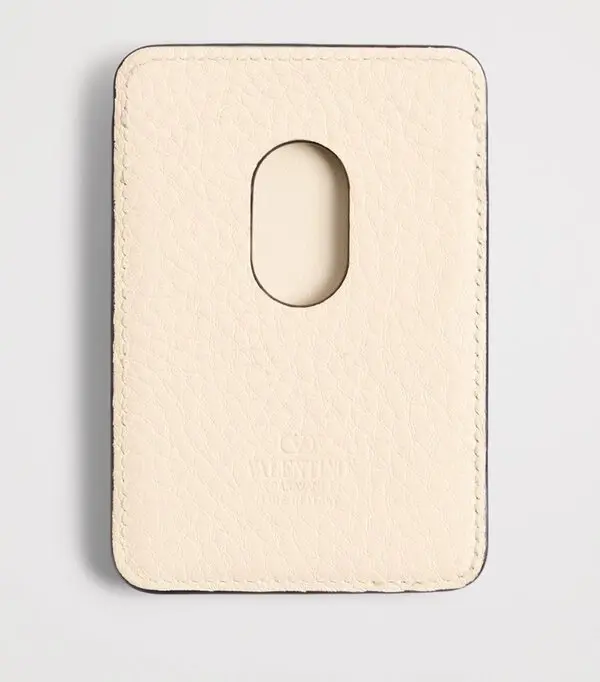 Valentino Garavani Leather Rockstud Magnetic Card Holder
