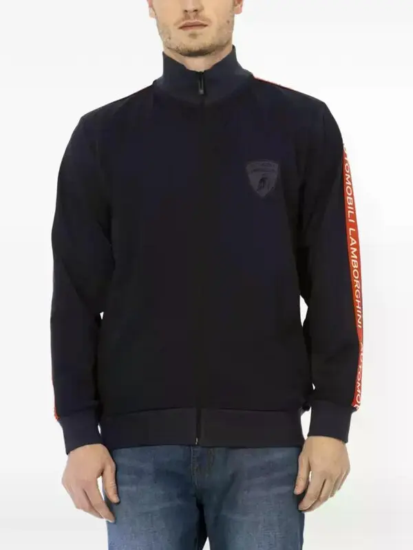AUTOMOBILI LAMBORGHINI Logo-patch Zip-up Sweater - Blue