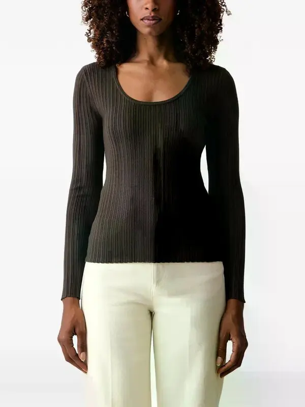 TWINSET Ribbed-knit Detachable-collar Sweater