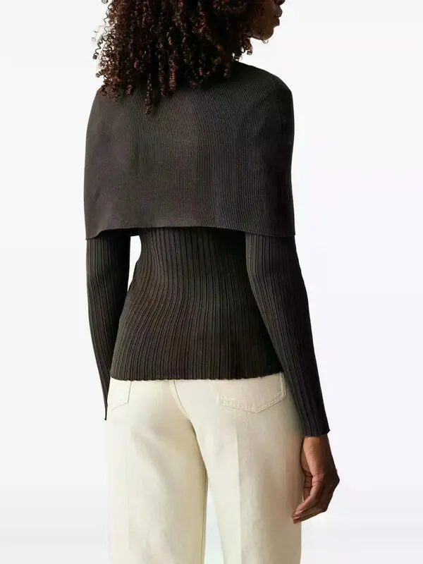 TWINSET Ribbed-knit Detachable-collar Sweater