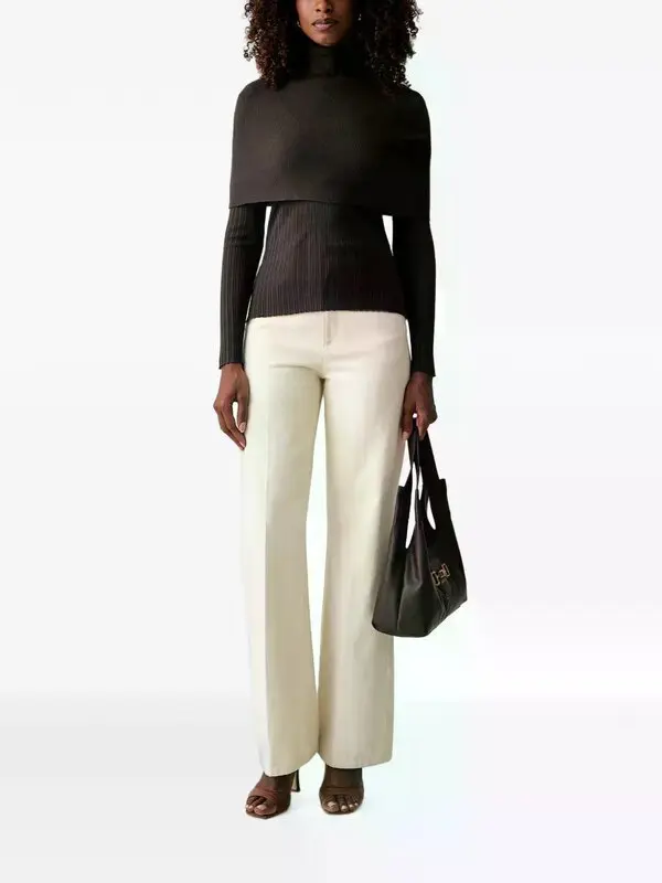 TWINSET Ribbed-knit Detachable-collar Sweater