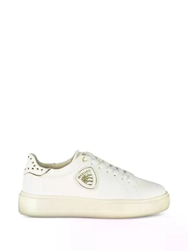 BLAUER. Studded Leather Sneakers