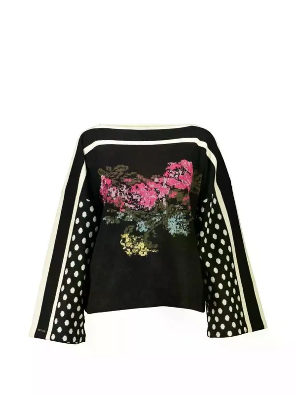 BLUGIRL Floral-print Polka Dot Sweater