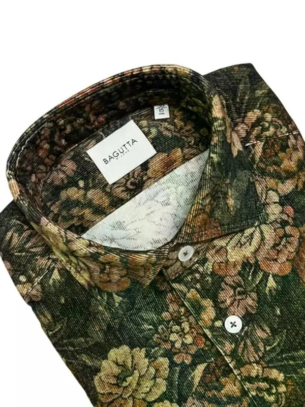 BAGUTTA Floral-print Corduroy Shirt