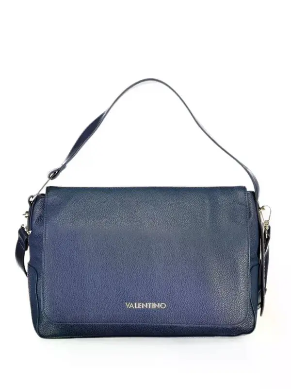 MARIO VALENTINO Peonies Re Pebbled Logo-lettering Cross Body Bag - Blue