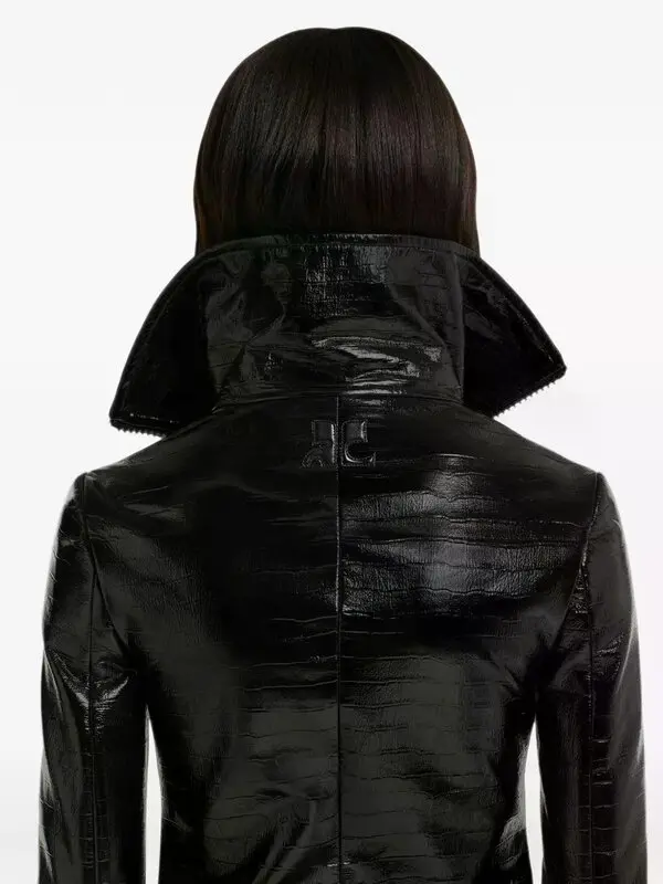 COURREGES Croc-embossed High-neck Jacket