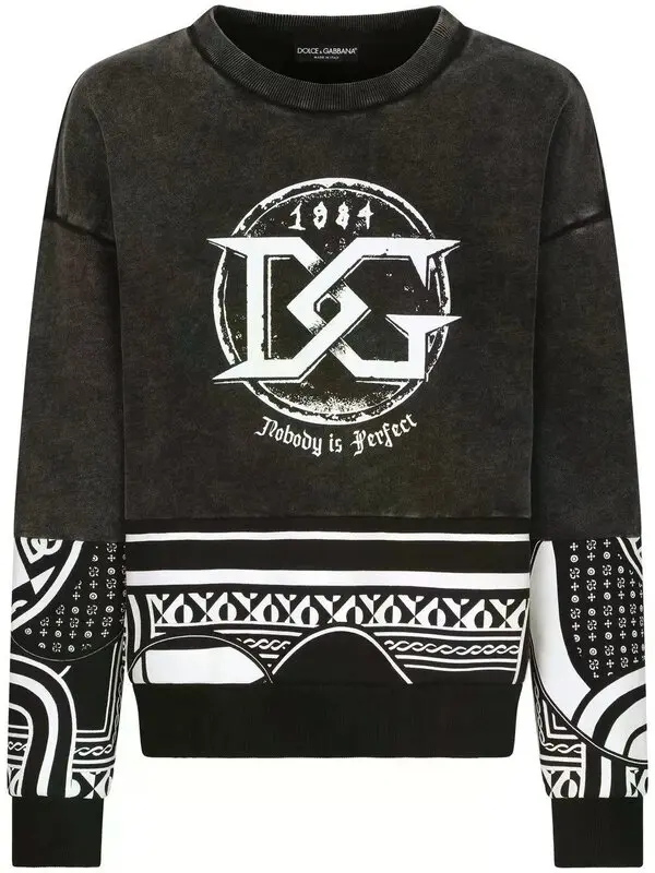 Dolce & Gabbana Graphic-print With Logo Sweatshirt - Black