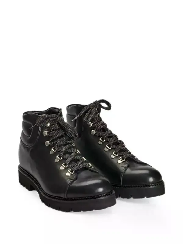 ROBERTO PEPE LUXURY Calfskin Leather Combat Boots