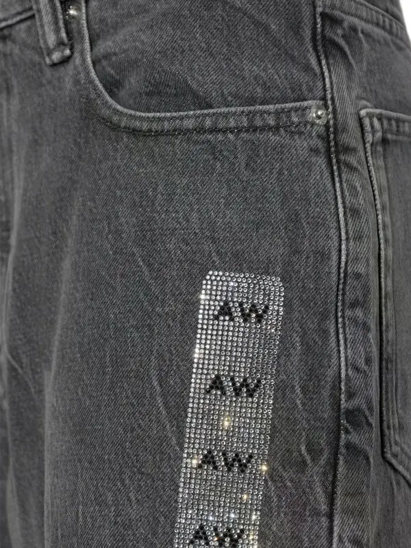 Alexander Wang Crystal-embellished Wide-leg Jeans