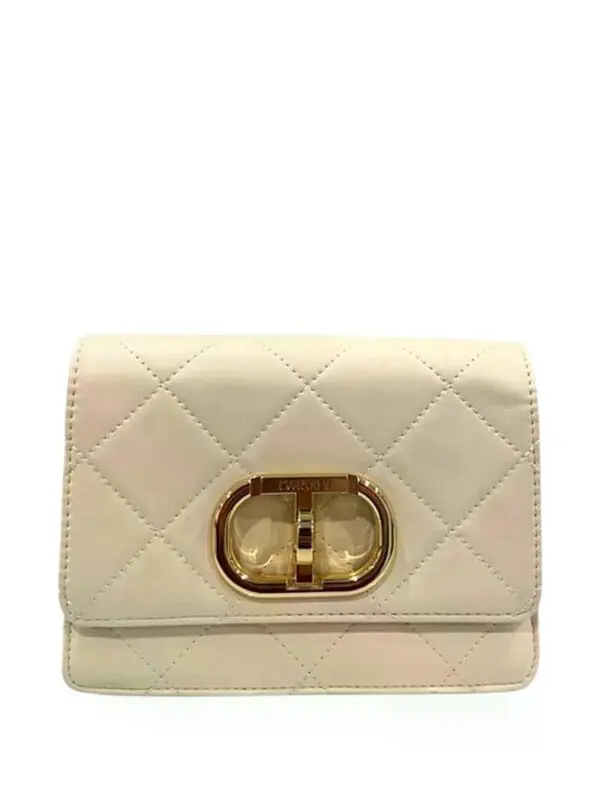 TWINSET Quilted Logo-plaque Crossbody Bag - Neutrals