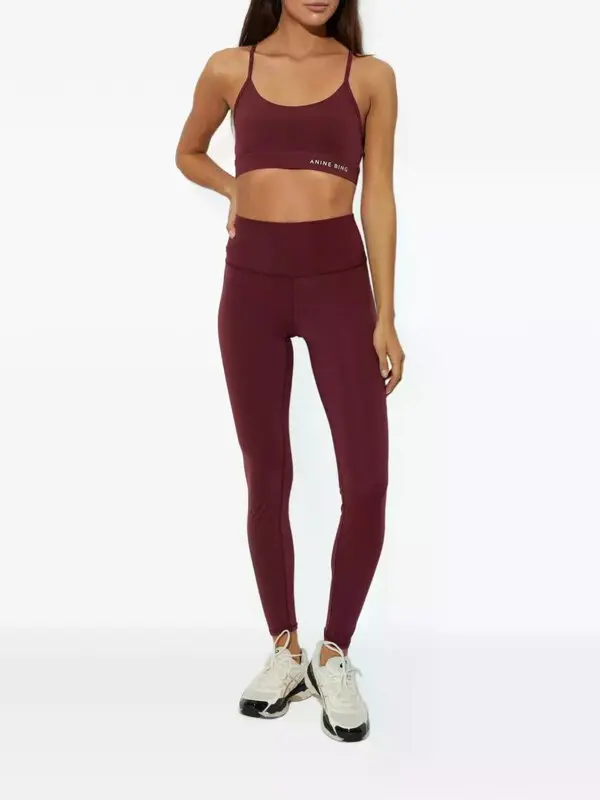 ANINE BING Eve Logo-print Training Bra - Red