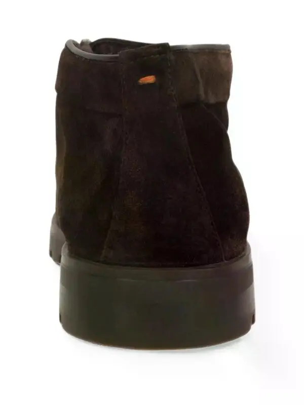 Santoni Calf Suede Slip-on Ankle Boots - Brown