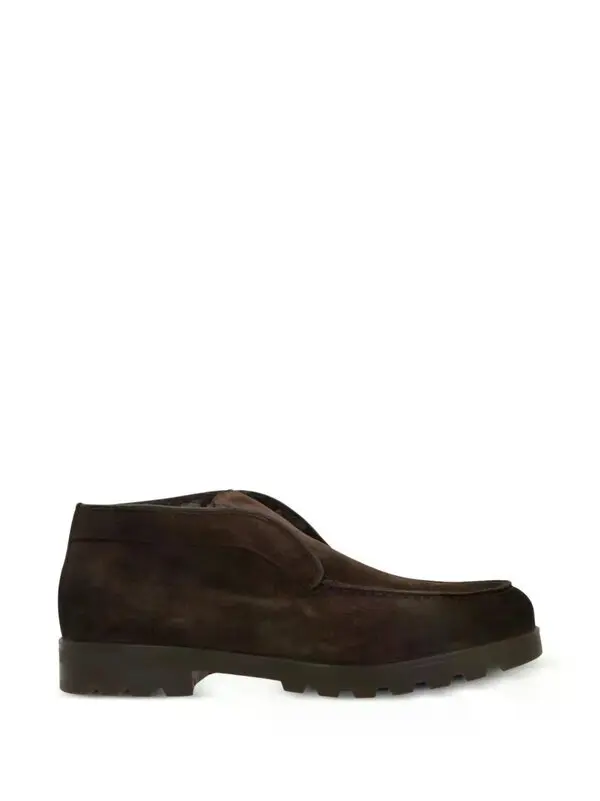 Santoni Calf Suede Slip-on Ankle Boots