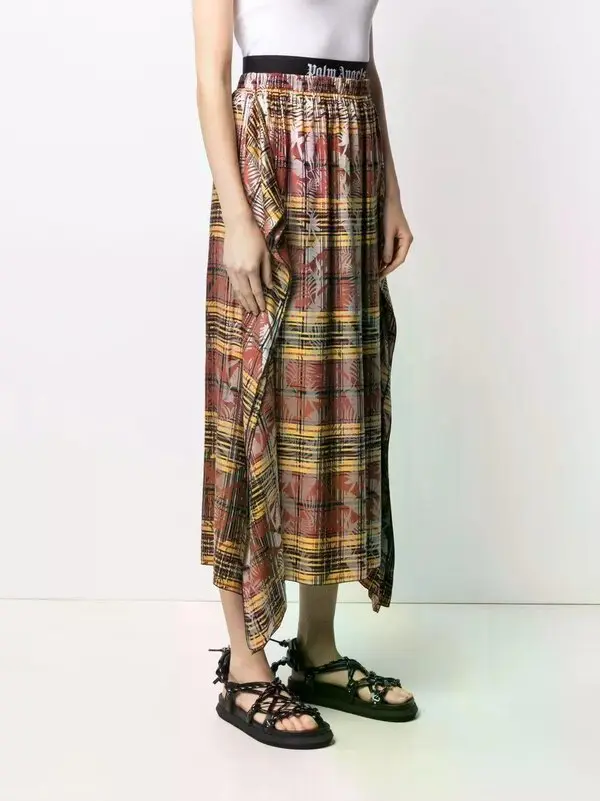 Palm Angels Palm Leaf Check Pattern Skirt