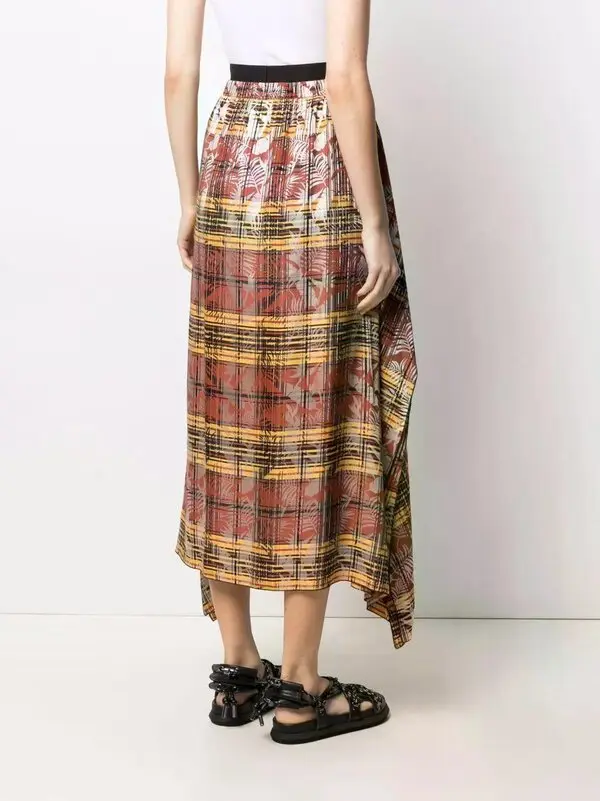 Palm Angels Palm Leaf Check Pattern Skirt