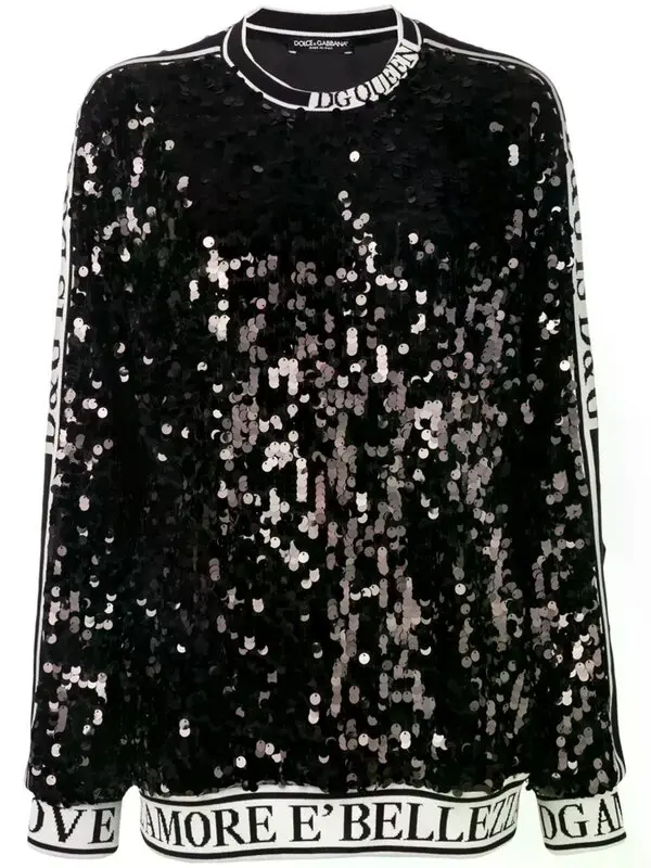 Dolce & Gabbana Sequin Slogan Sweatshirt