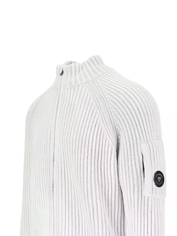 C.P. COMPANY Ribbed-knit Lens-detail Cardigan
