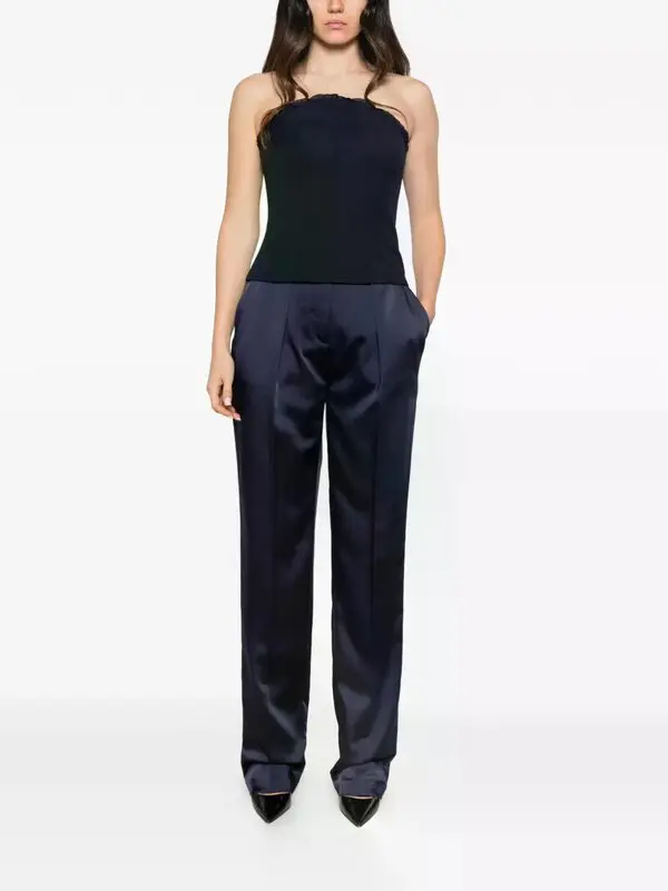 Elisabetta Franchi Stretch Satin Trousers - Blue