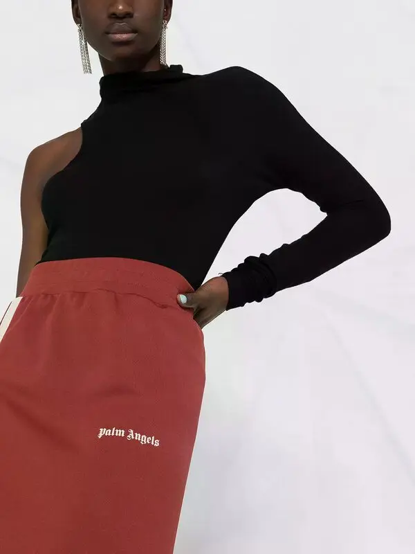 Palm Angels Side-stripe Logo-pint Skirt - Red