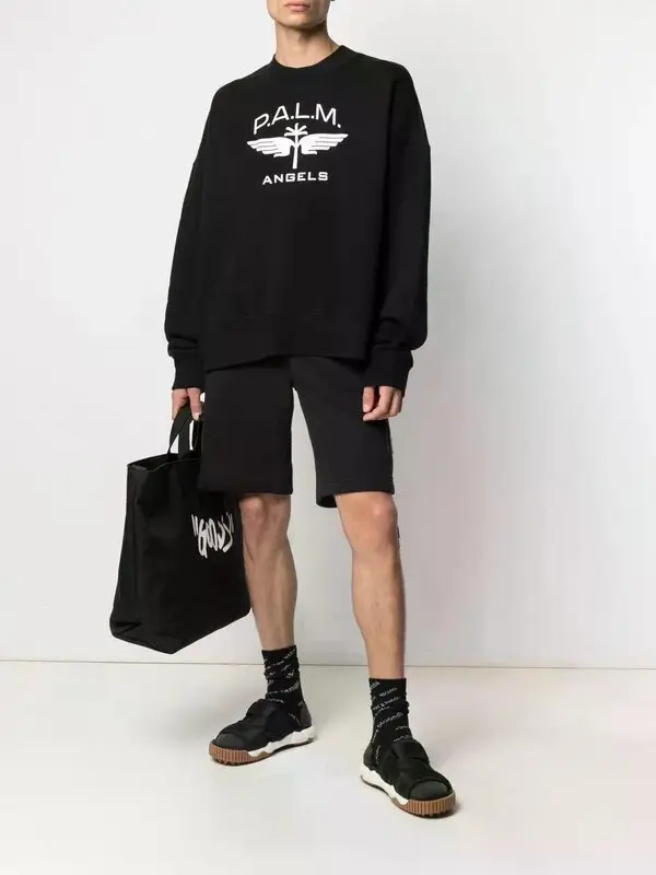 Palm Angels Logo-print Sweatshirt - Black