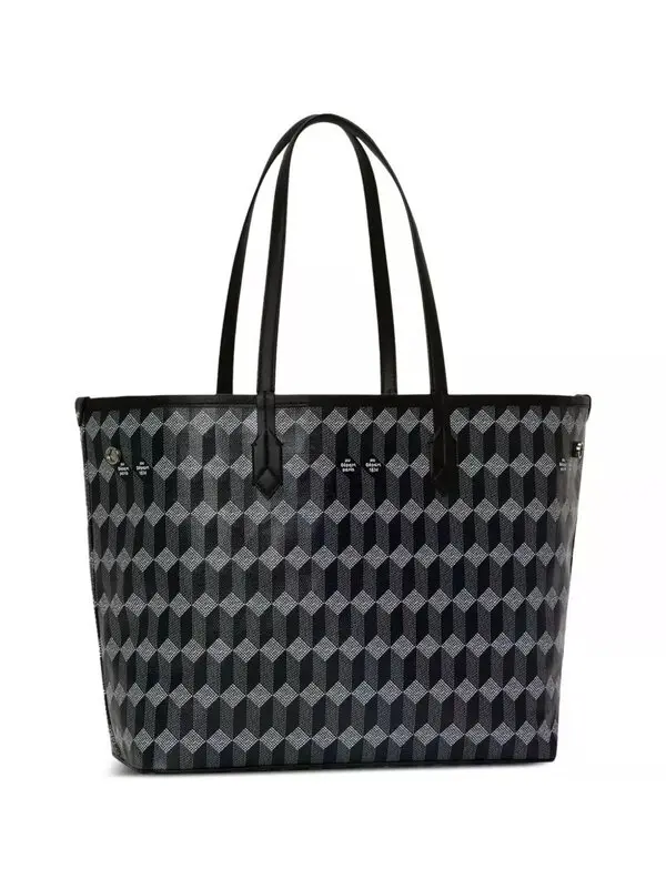 AU DEPART Reversible Geometric-print Shoulder Bag - Black