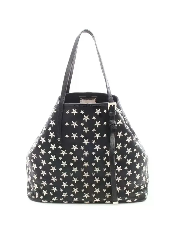 JIMMY CHOO 2010s Sasha M Star-stud Tote Bag - Black